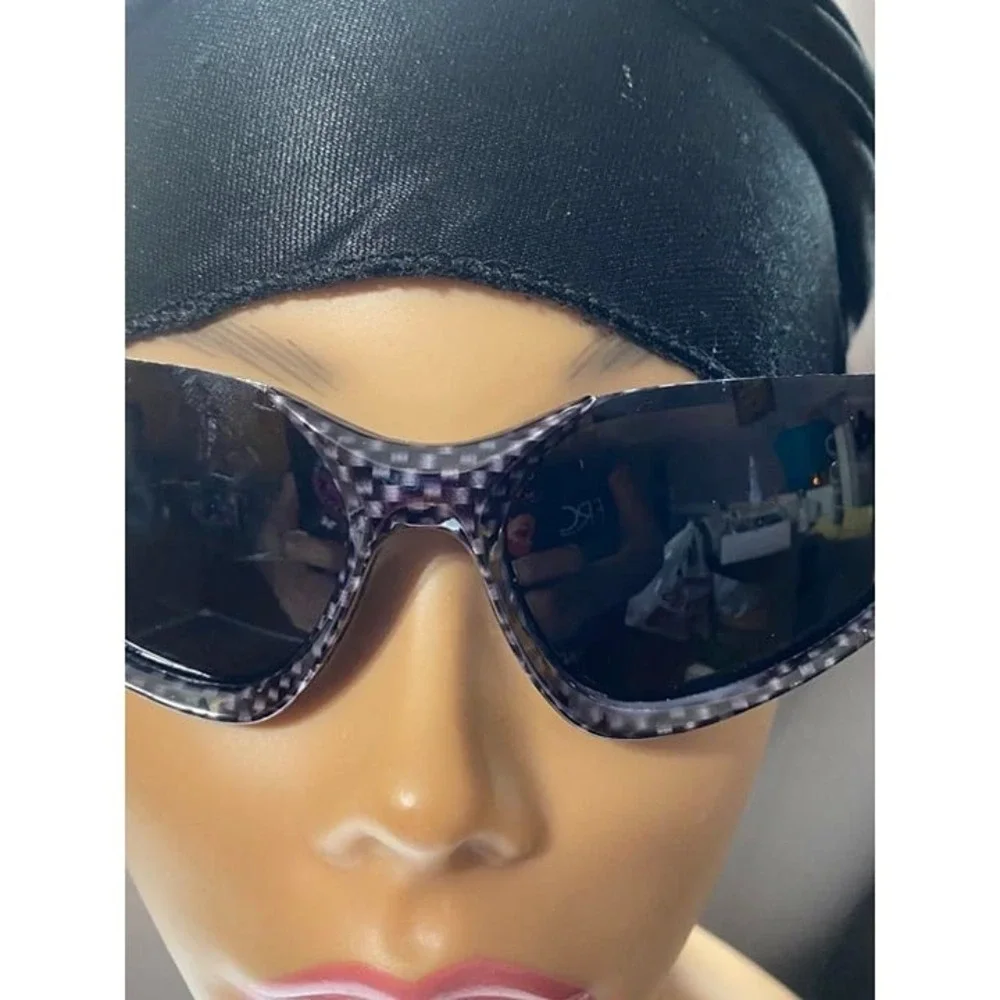 Accessories | Womens Sunglasses Black Cat Eye Checkered Frame Dark Lens ...